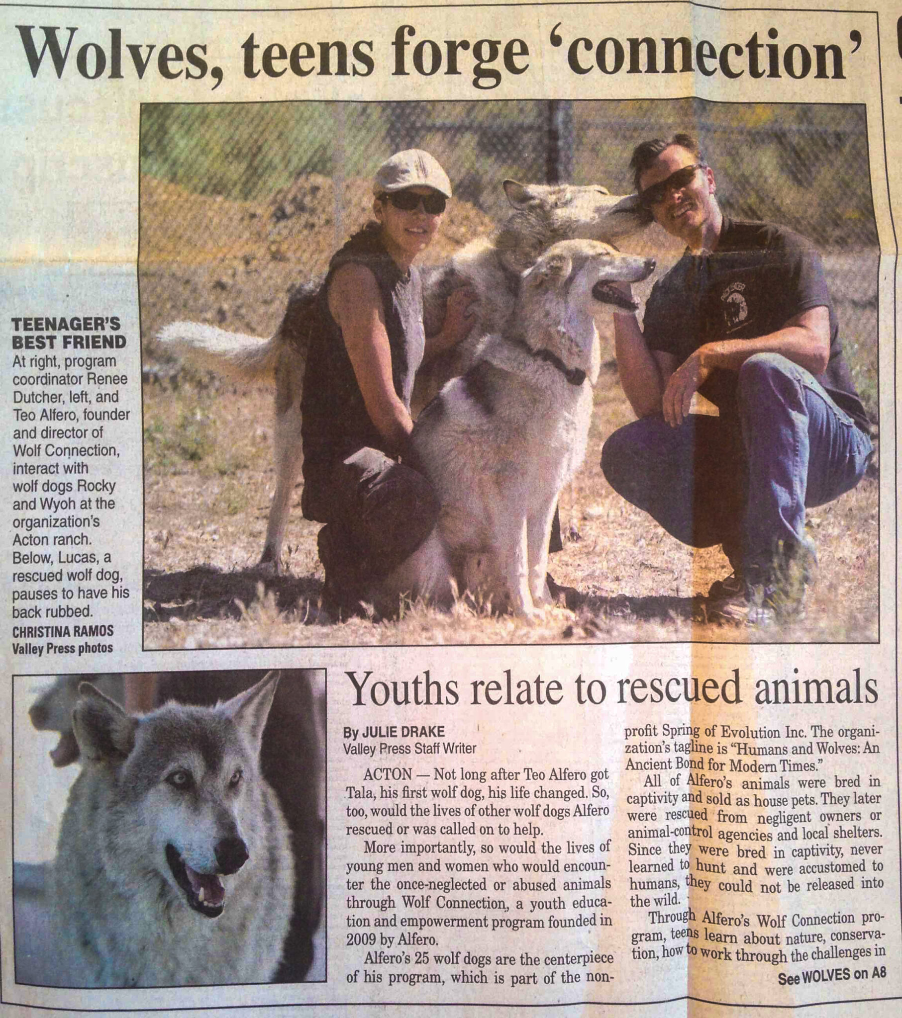 The Antelope Valley Press: Wolves, teens forge ‘connection’ - Wolf Connection